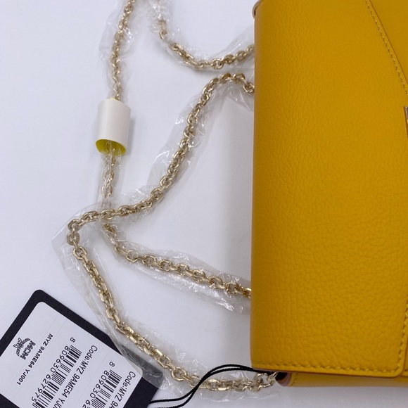 MCM | Bags | Mcm Patricia Chain Leather Cross Body Golden Mango | Poshmark